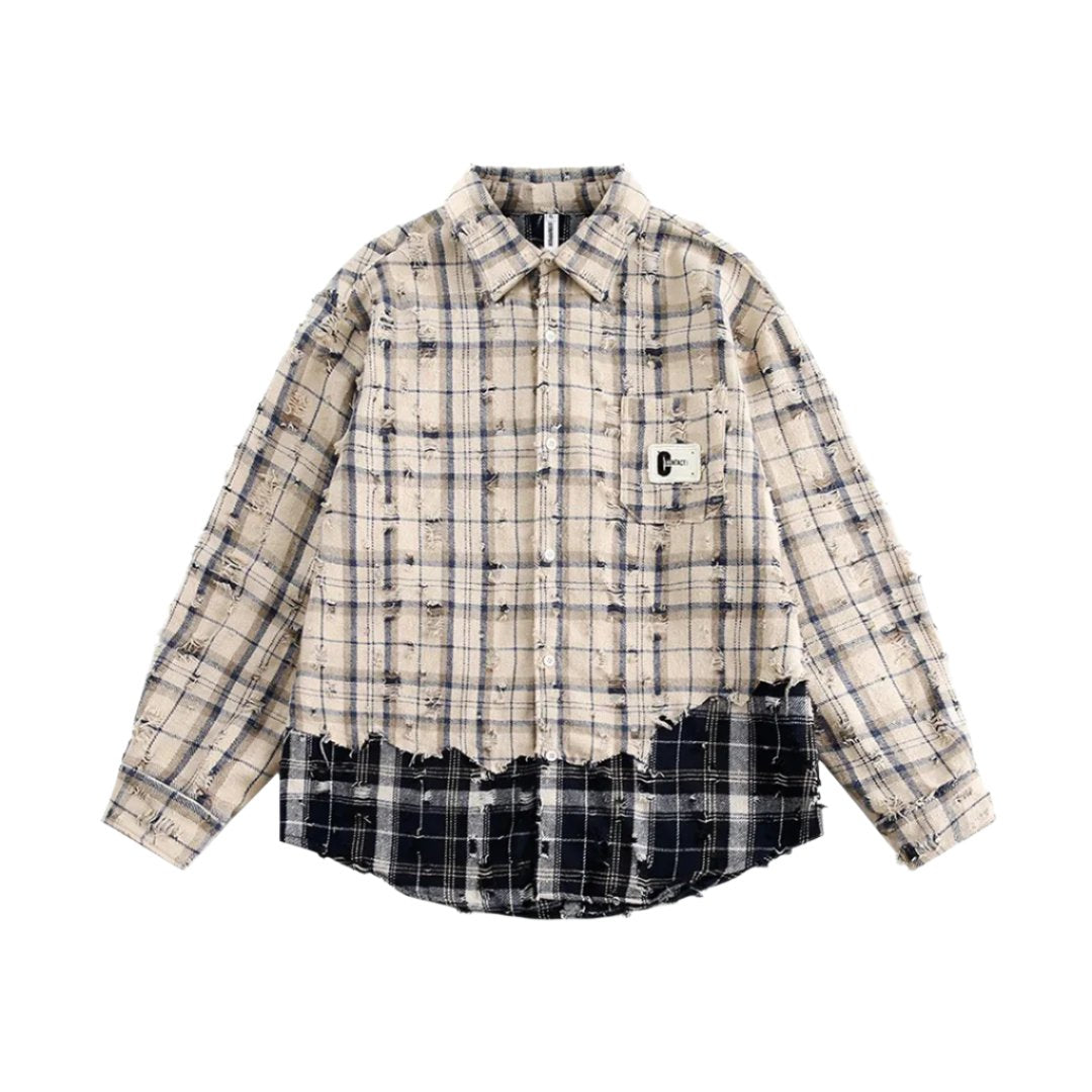 Raw Distressed Plaid Shirt – Attere